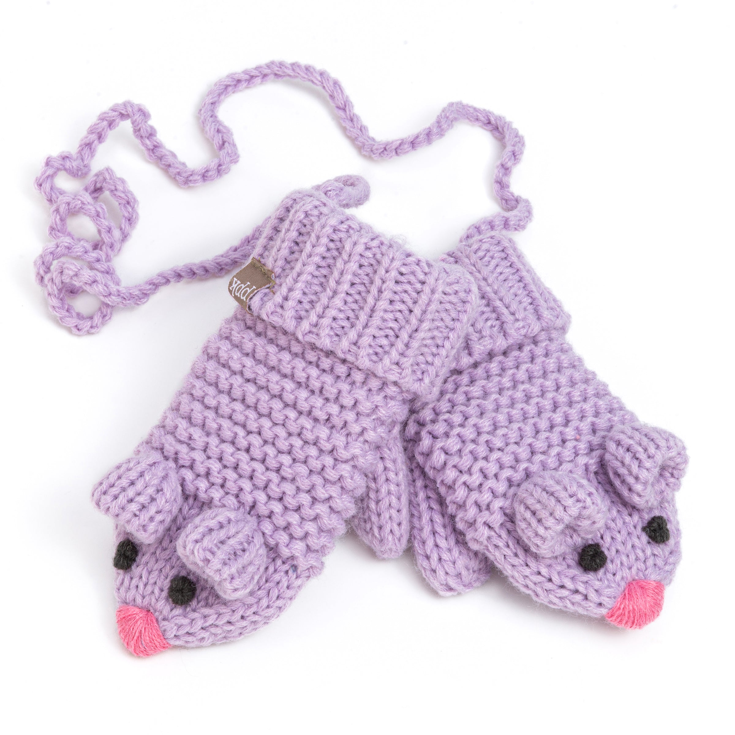 Mouse Face Knit Mittens with String for Kids 1-6 Years, Cozy, Cute & C ...
